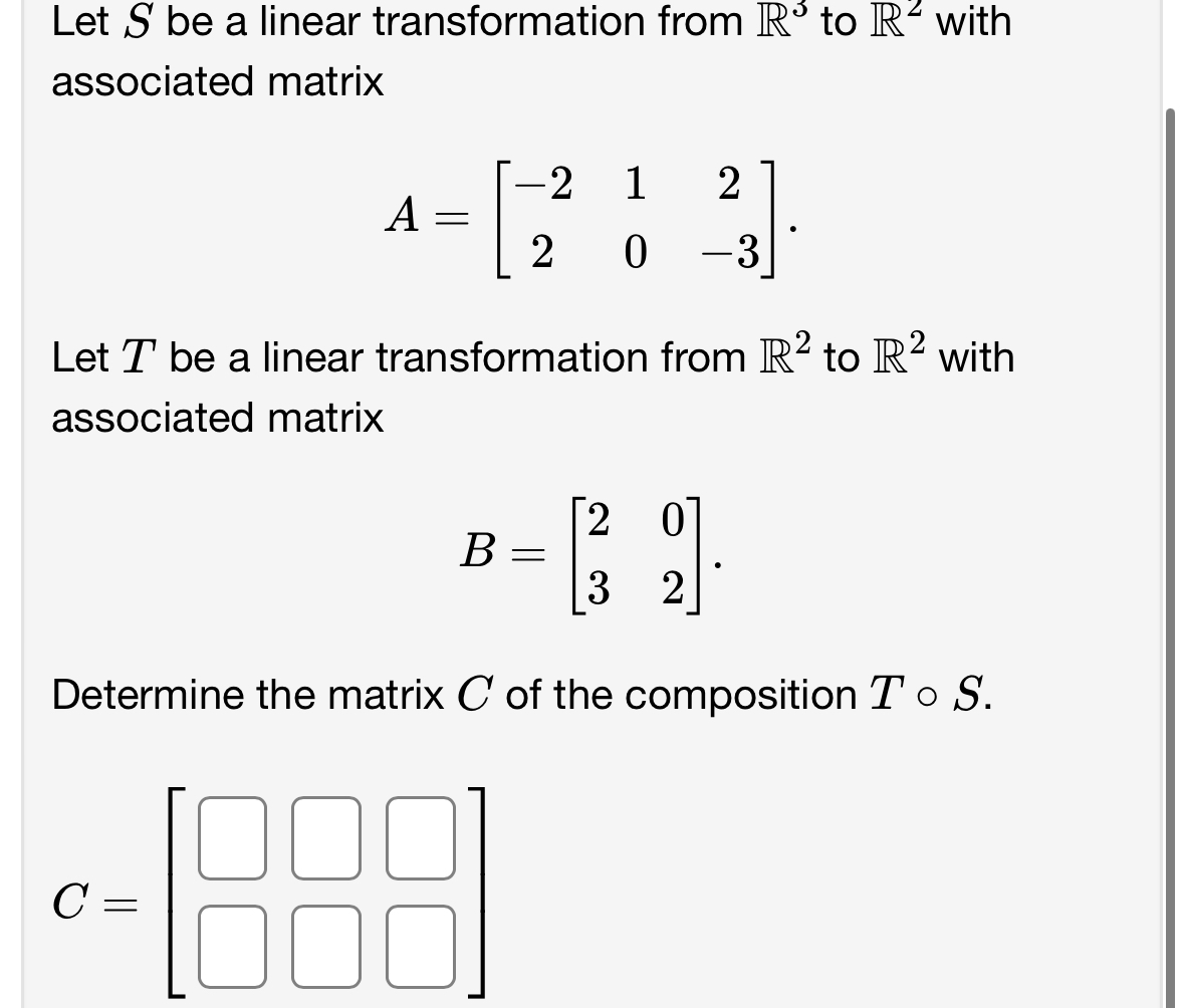 Solved Let S ﻿be a linear transformation from R3 ﻿to R2 | Chegg.com