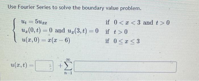 Solved Use Fourier Series to solve the boundary value | Chegg.com