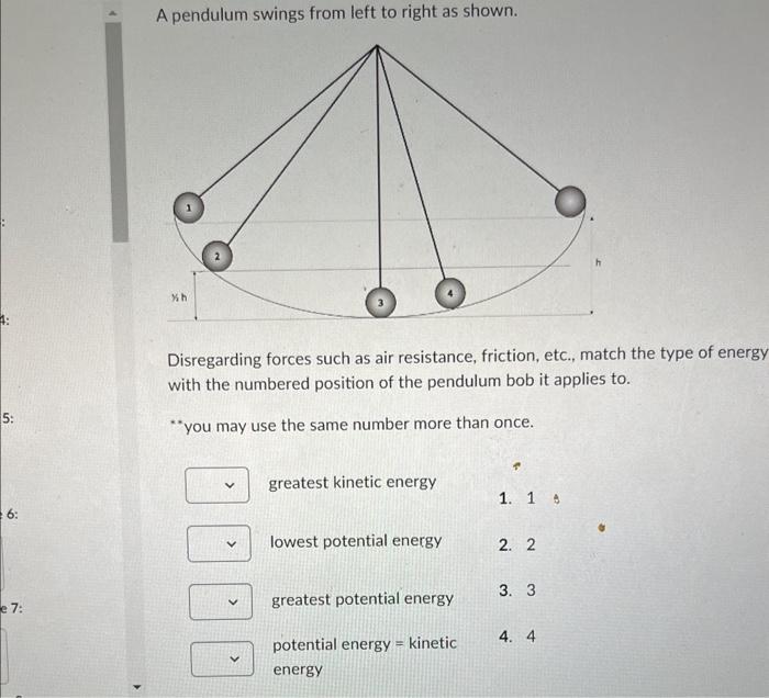 Solved A pendulum swings from left to right as shown. | Chegg.com