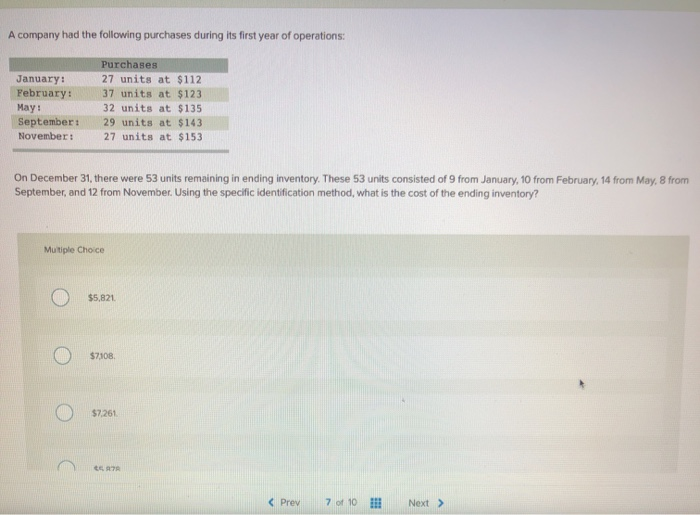 Solved A company had the following purchases during its | Chegg.com
