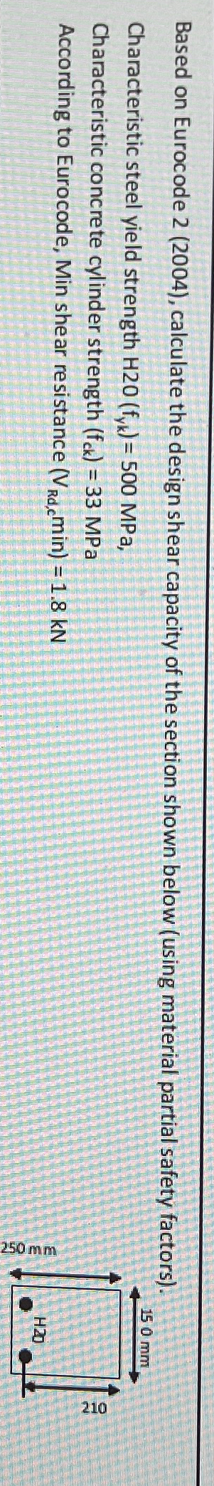 Solved Based on Eurocode 2 (2004), ﻿calculate the design | Chegg.com