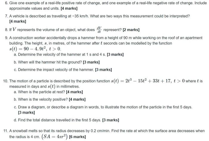 Solved 6. Give one example of a real-life positive rate of | Chegg.com