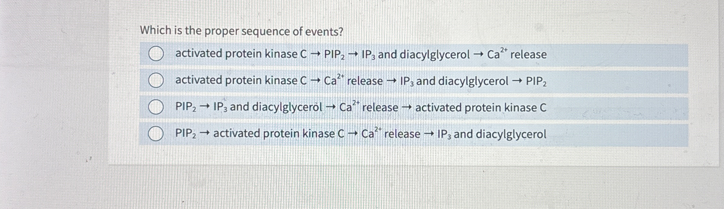 Solved Which is the proper sequence of events? ﻿activated | Chegg.com
