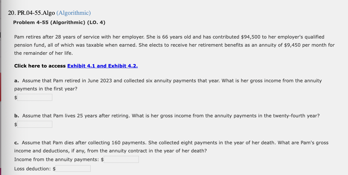 Solved 20. ﻿PR.04-55.Algo (Algorithmic) ﻿Problem | Chegg.com