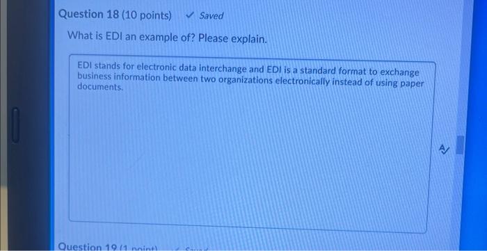 What is EDI an example of? Please explain. EDI stands | Chegg.com