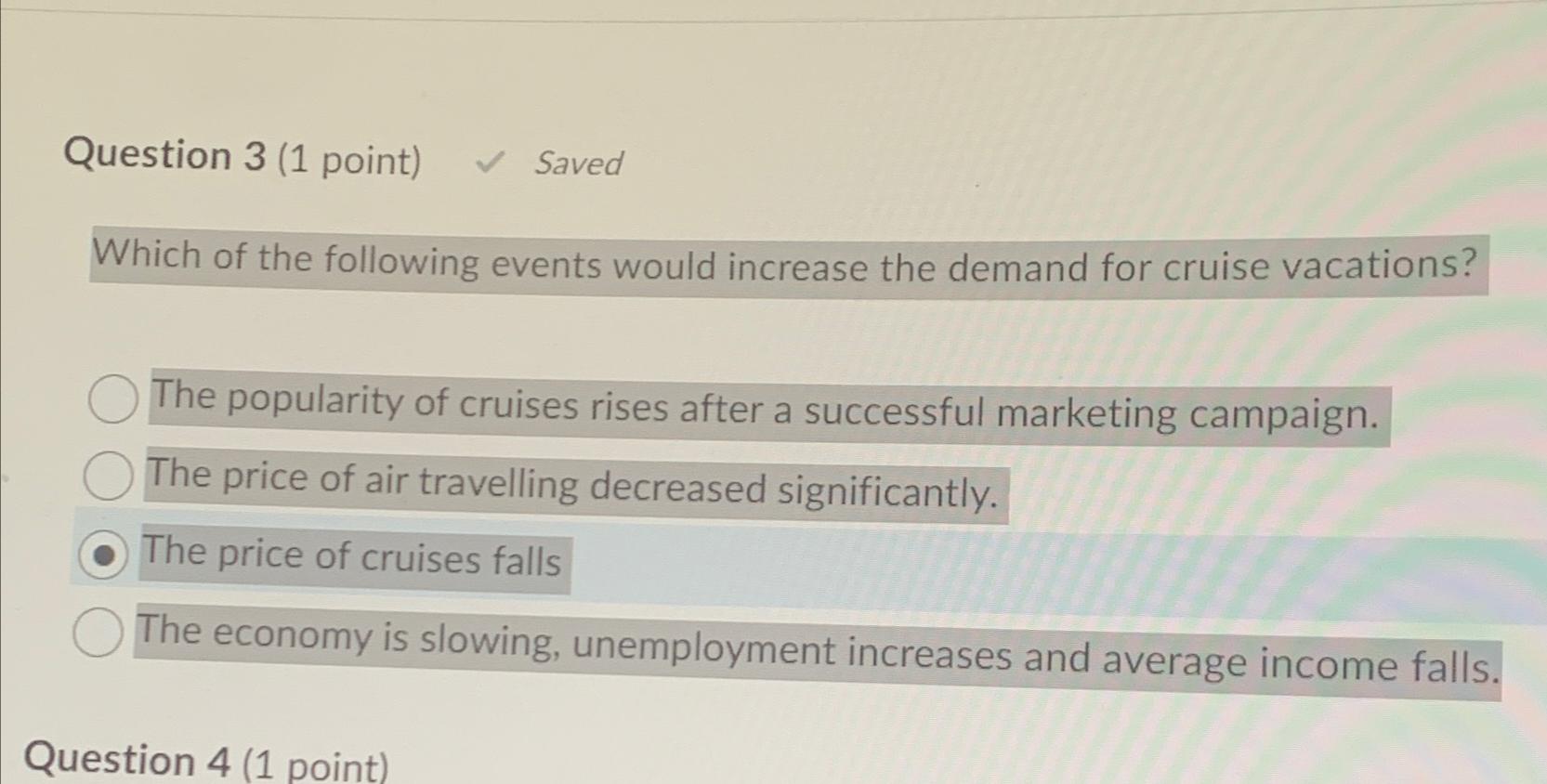 Solved Question 3 (1 ﻿point) ﻿SavedWhich of the following | Chegg.com