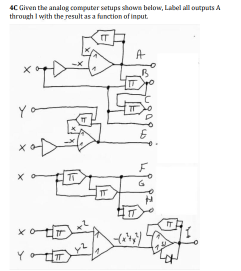 Solved 4C Given the analog computer setups shown below, | Chegg.com