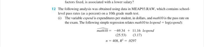 Solved 12 The following analysis was obtained using data in | Chegg.com