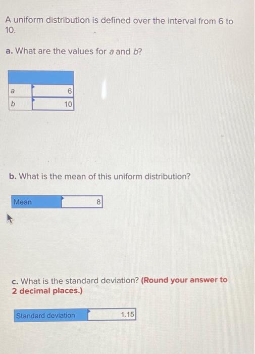 Solved A uniform distribution is defined over the interval | Chegg.com
