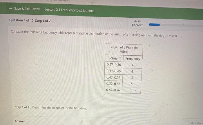 Solved - Save & Exit Certify Lesson: 2.1 Frequency | Chegg.com