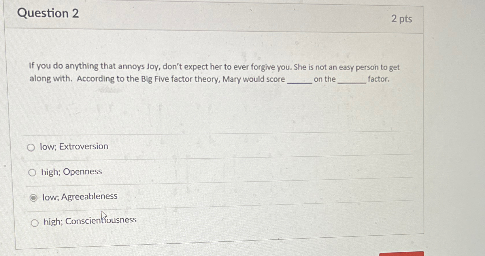 Solved Question 22 ﻿ptsIf you do anything that annoys Joy, | Chegg.com