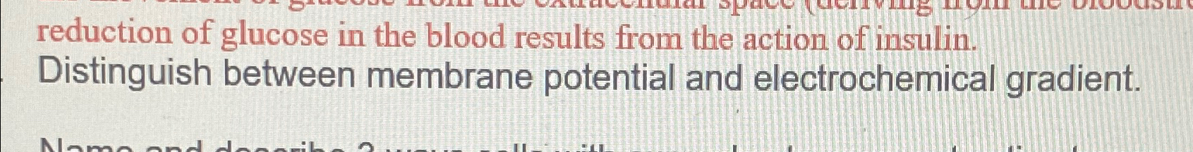 Solved Distinguish between membrane potential and | Chegg.com