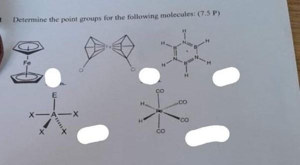 Solved Determine the point groups for the following | Chegg.com