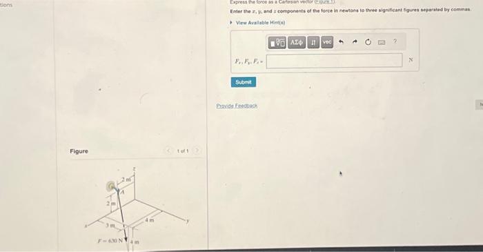 Solved tions Figure Q 2m 3 m 2 m F=630 N 4 m 4 m 1 of 1 | Chegg.com