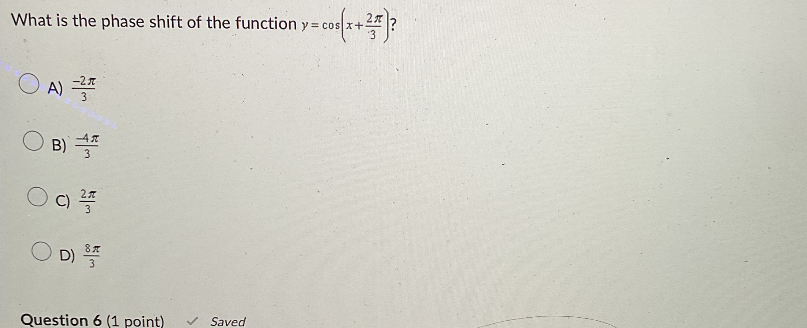 Solved What is the phase shift of the function | Chegg.com