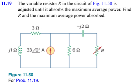Solved 11.19 ﻿The variable resistor R ﻿in the circuit of | Chegg.com