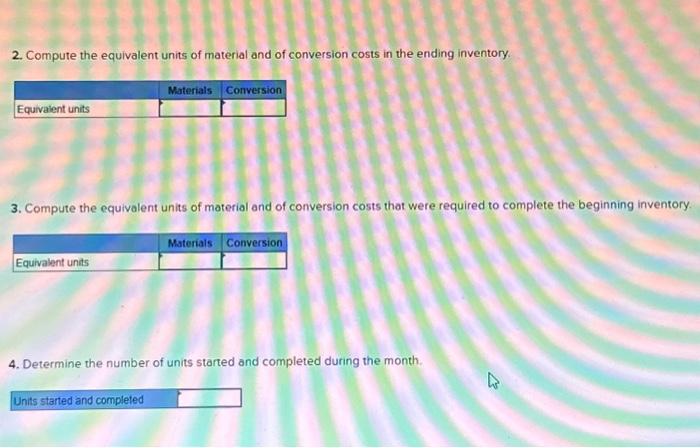 Solved 2. Compute the equivalent units of material and of | Chegg.com