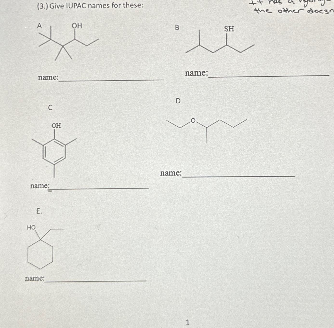 Solved (3.)Give IUPAC names for | Chegg.com