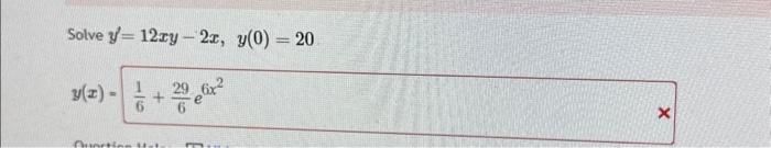 Solved Solve y′=12xy−2x,y(0)=20 | Chegg.com