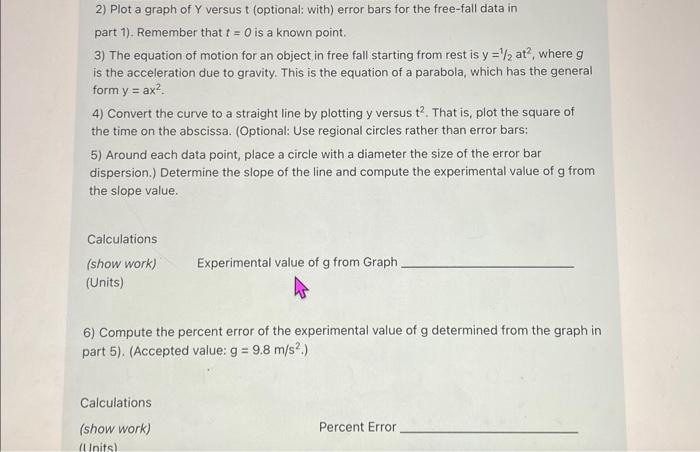 Solved Data Table 2 shows data taken in a free-fall | Chegg.com