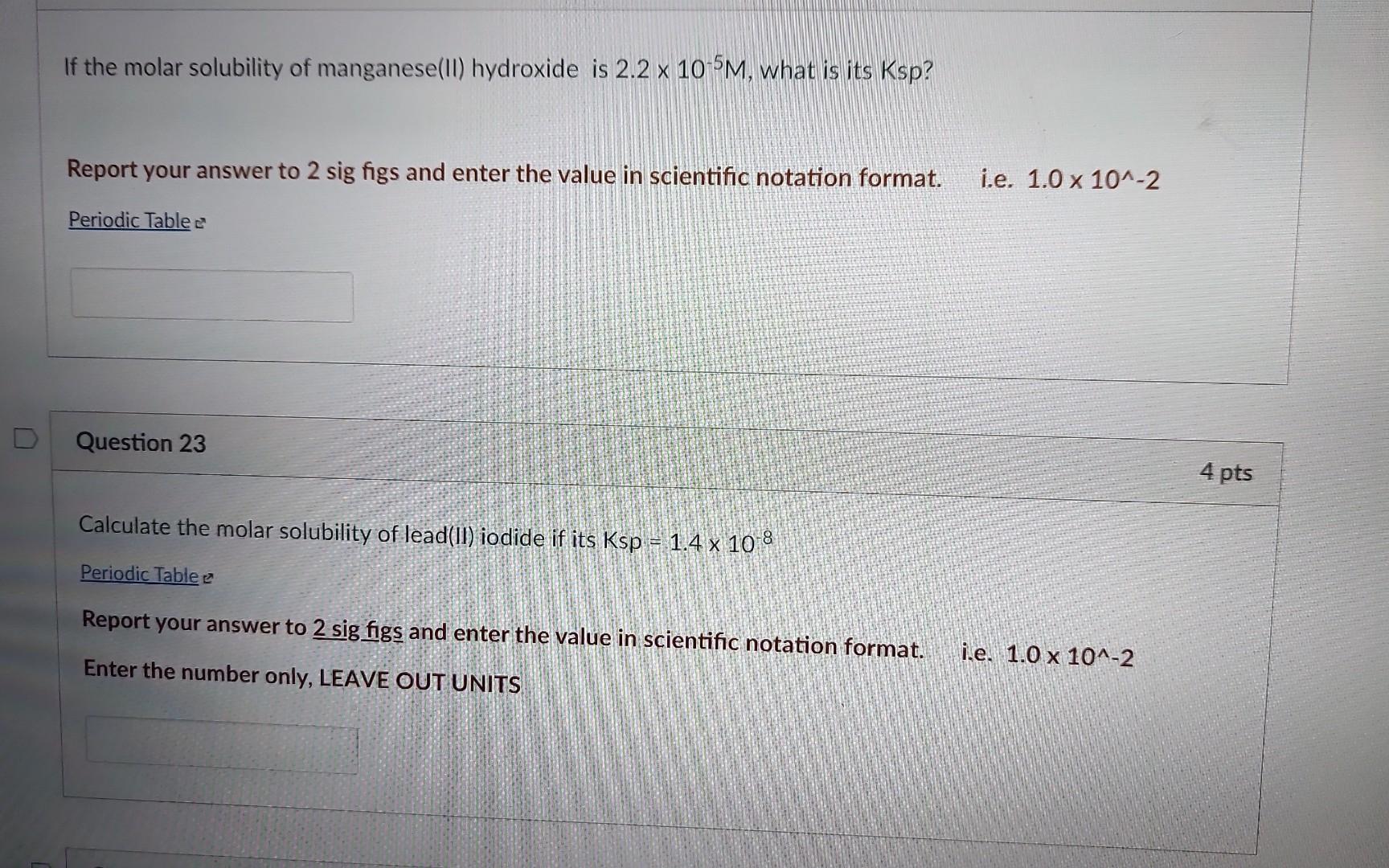 Solved If the molar solubility of manganese(II) hydroxide is | Chegg.com