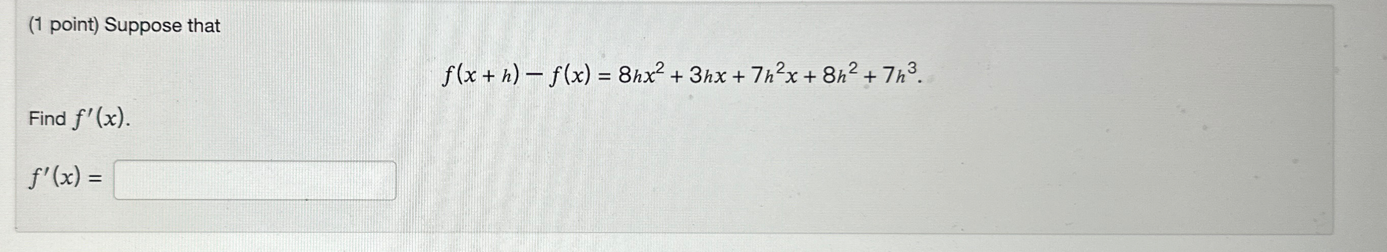 Solved (1 ﻿point) ﻿Suppose | Chegg.com