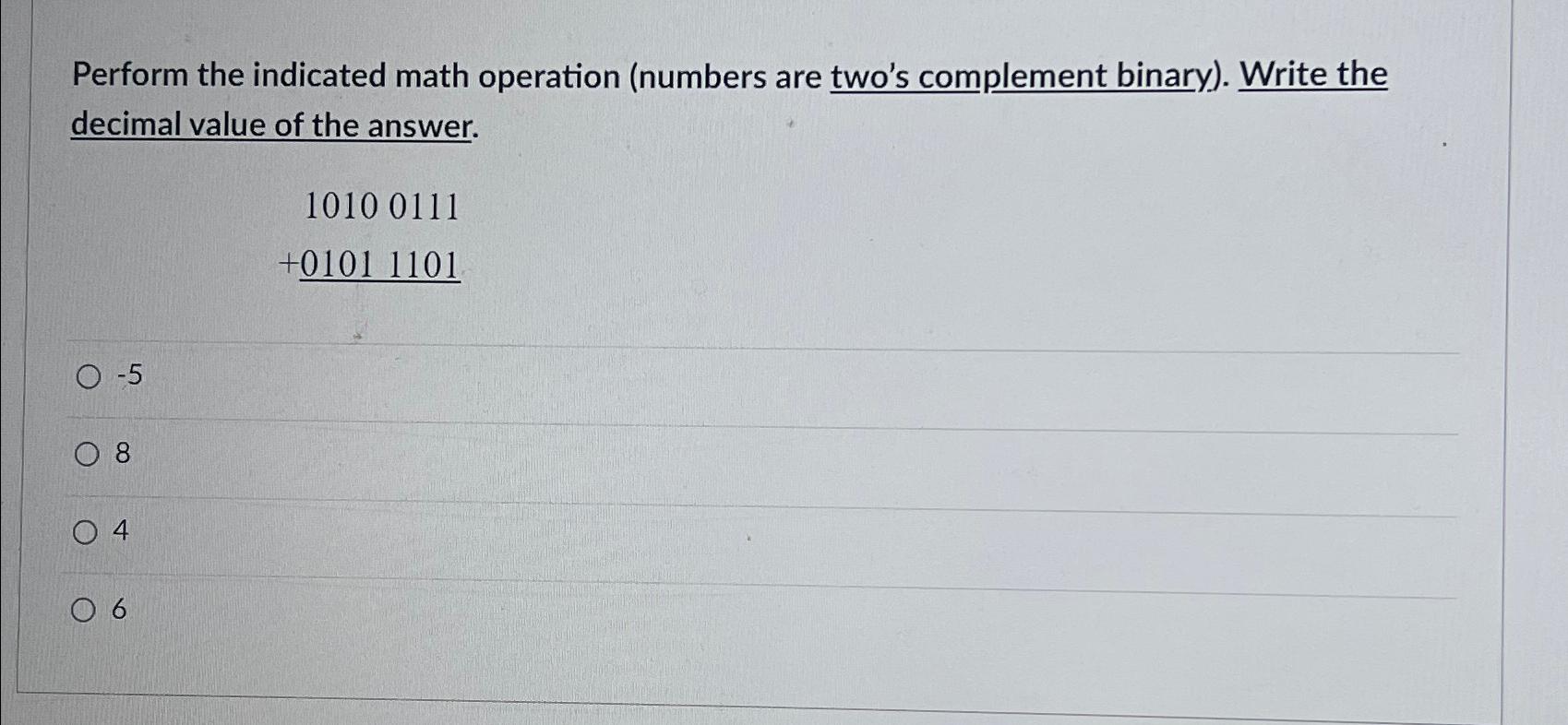 Solved Perform the indicated math operation (numbers are | Chegg.com