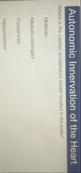 Solved Autonomic Innervation of the HeartWhere is the | Chegg.com