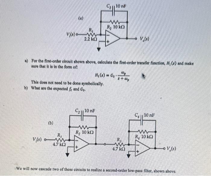 Solved a) For the first-order circuit shown above, calculate | Chegg.com