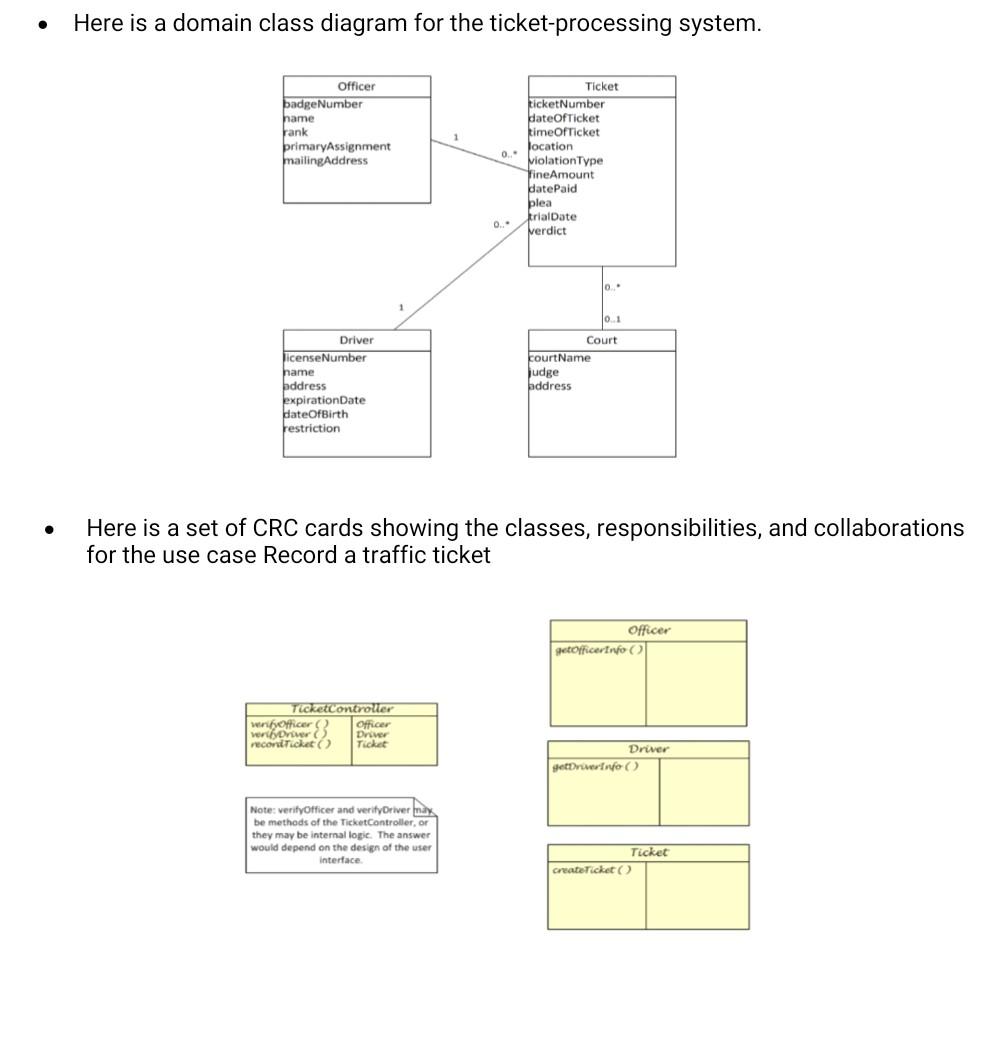 Solved The State Patrol Ticket-Processing System The purpose | Chegg.com