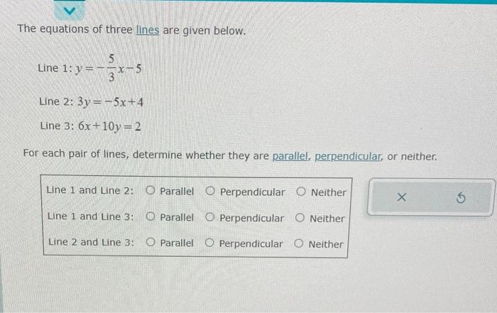 Solved The equations of three lines are given below. Line 1: | Chegg.com