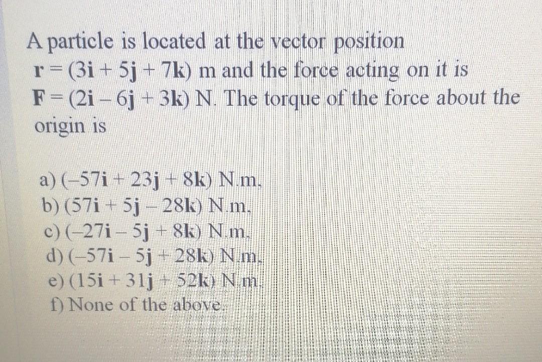 Solved A particle is located at the vector position r=(3i + | Chegg.com