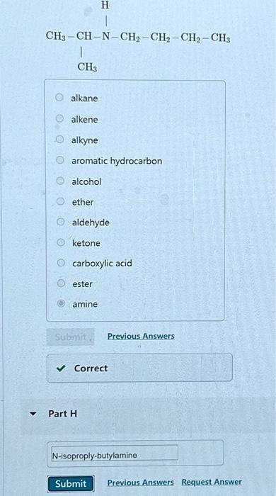 Solved CH3-CH-N-CH₂-CH2-CH₂-CH3 O O 1 CH3 alkane alkene O | Chegg.com