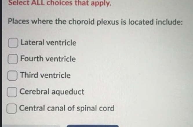 Solved Select ALL choices that apply.Places where the | Chegg.com