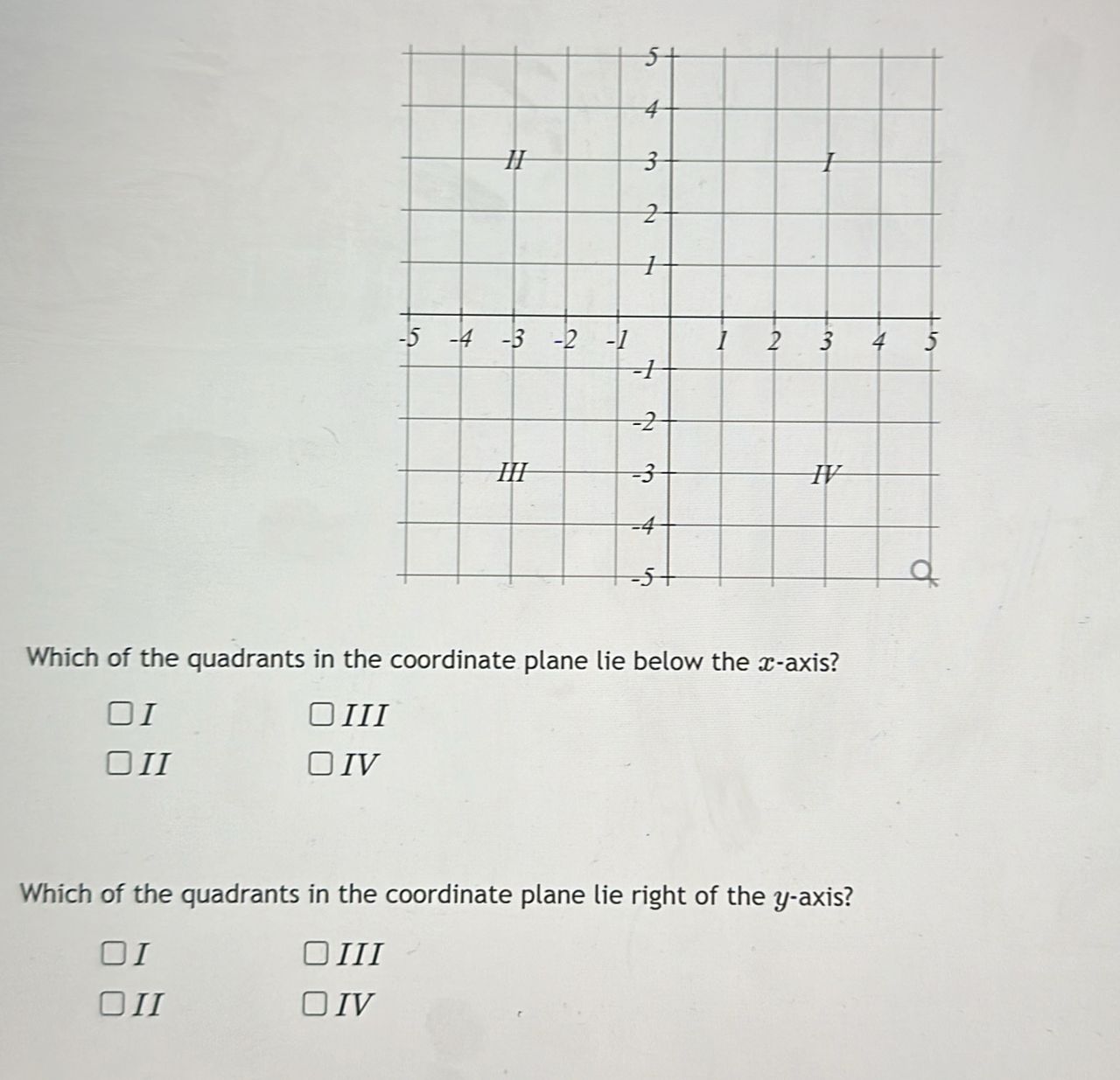 Solved Which of the quadrants in the coordinate plane lie | Chegg.com