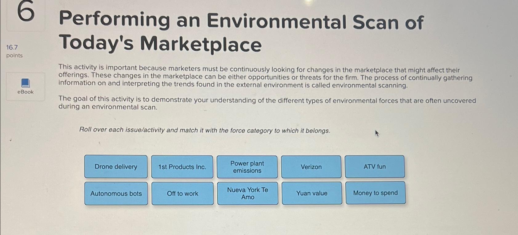 Solved Performing an Environmental Scan of16.7Today's | Chegg.com