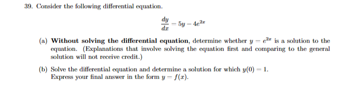 Solved Consider the following differential | Chegg.com