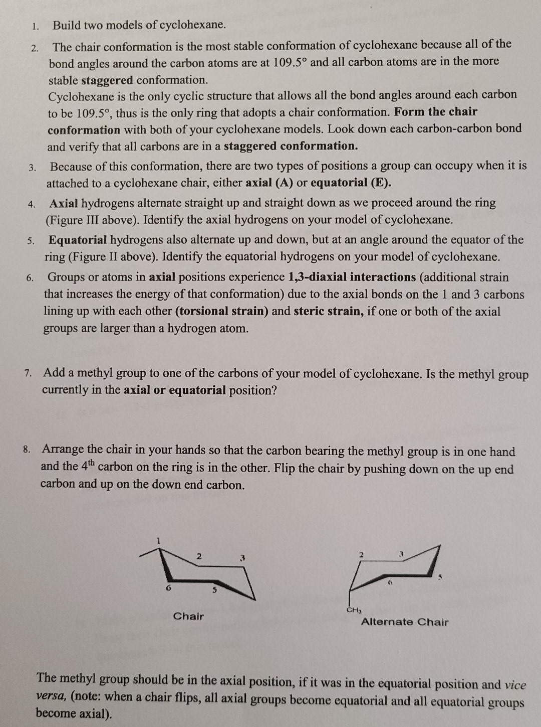 Solved Exercise-2: Cyclohexane Chair Conformation Another | Chegg.com
