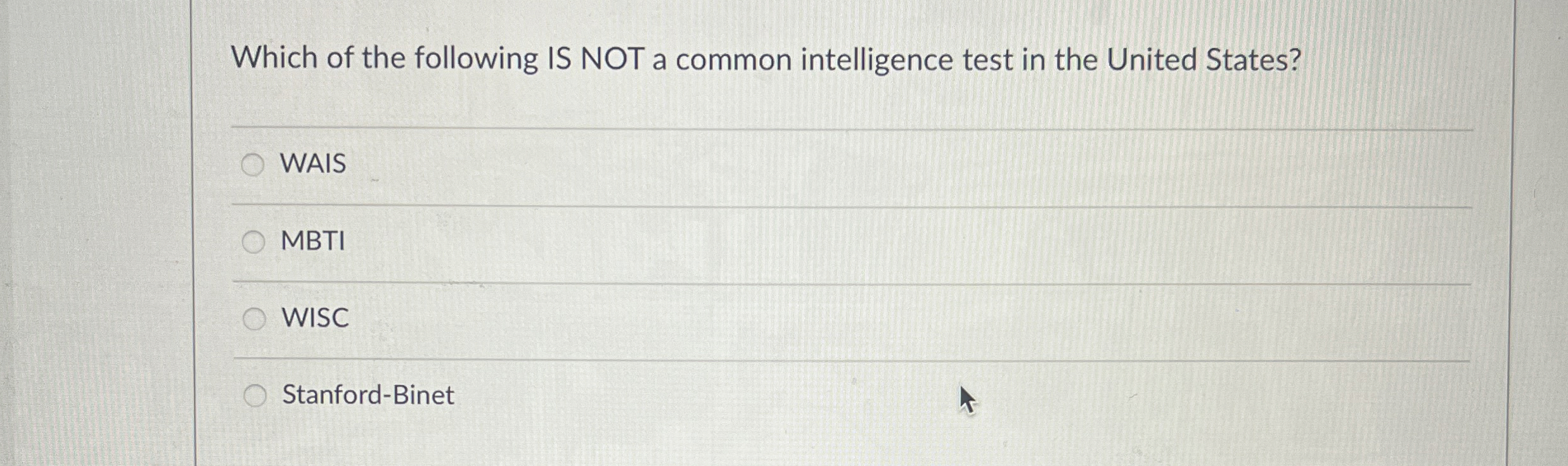 Solved Which of the following IS NOT a common intelligence | Chegg.com