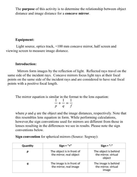 Solved Activity 3: Images formed by concave mirrors Part 1( | Chegg.com
