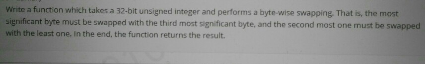 Solved write a function which takes a 32 bit unsigned | Chegg.com