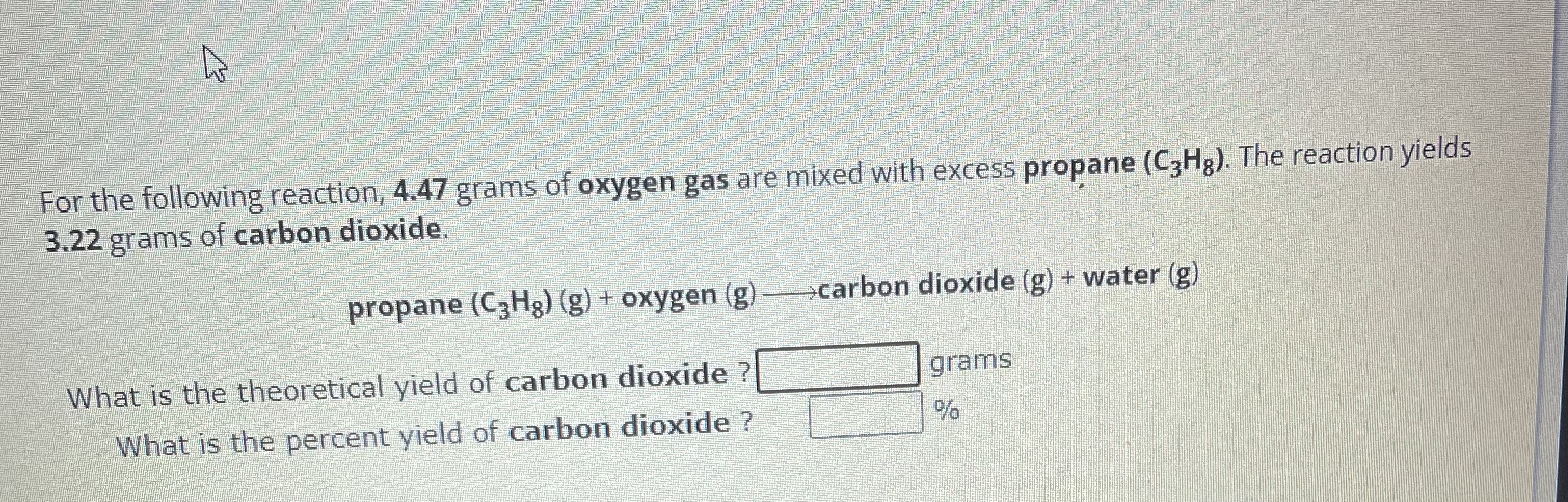 Solved For the following reaction, 4.47 ﻿grams of oxygen gas | Chegg.com