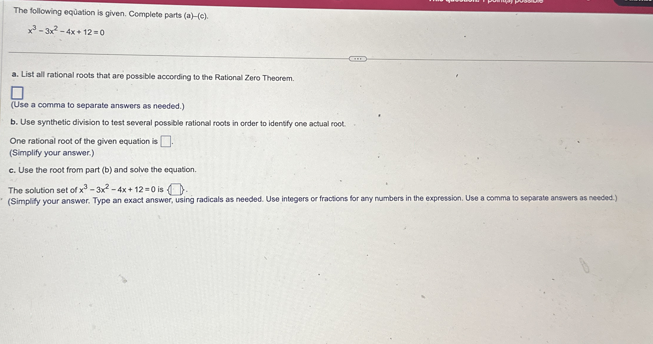 Solved The following equation is given. Complete parts | Chegg.com