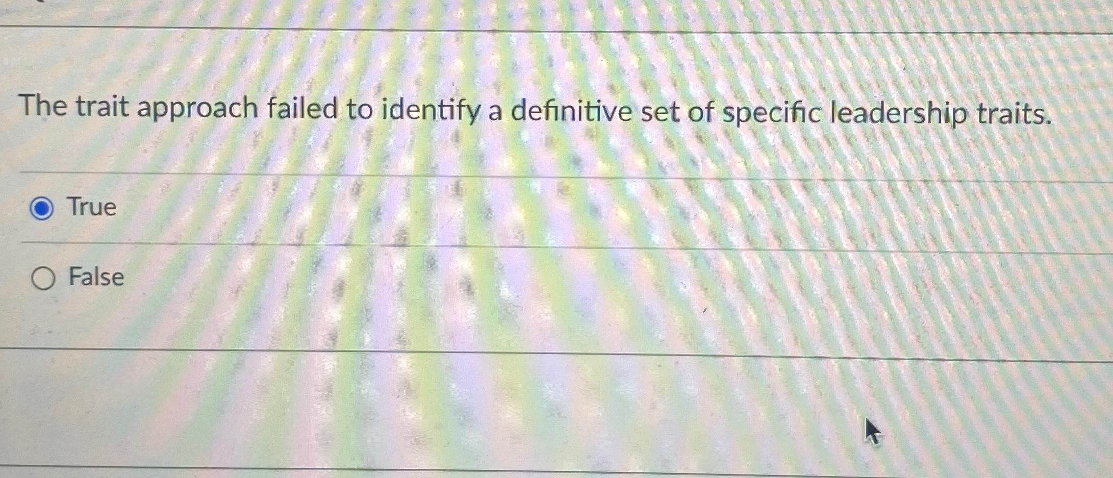 Solved The trait approach failed to identify a definitive | Chegg.com