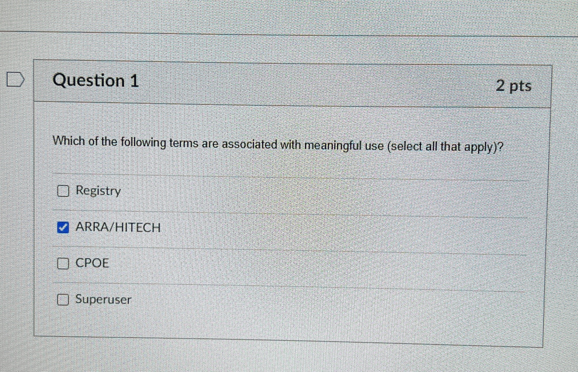 Solved Question 12 ﻿ptsWhich of the following terms are | Chegg.com