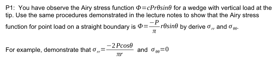 Solved P1: You have observe the Airy stress function | Chegg.com