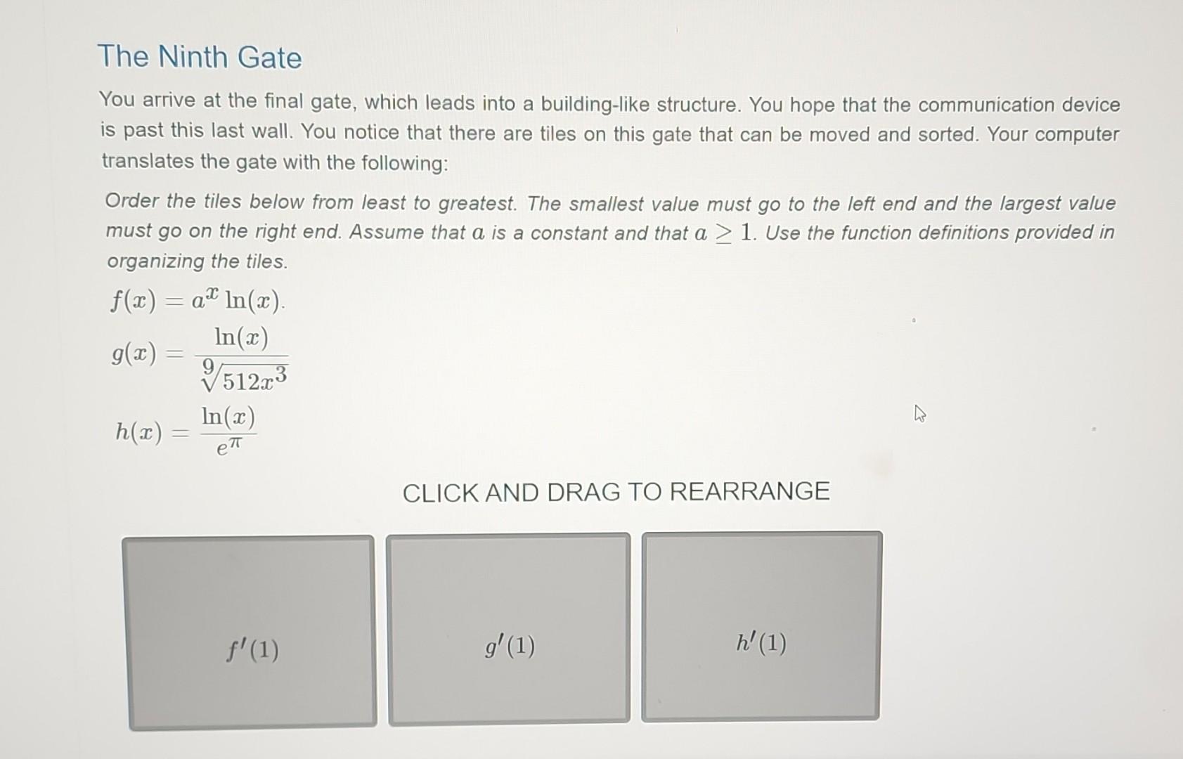 Solved The Ninth Gate You arrive at the final gate, which | Chegg.com