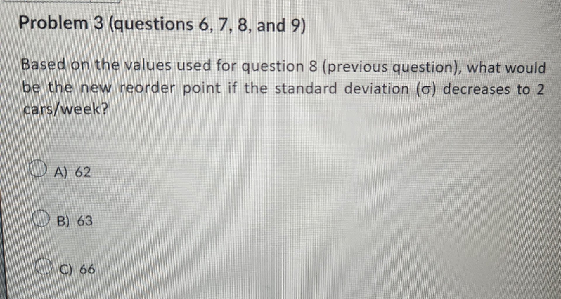 Solved Problem 3 (questions 6, 7, 8, ﻿and 9)Thrifty Car | Chegg.com
