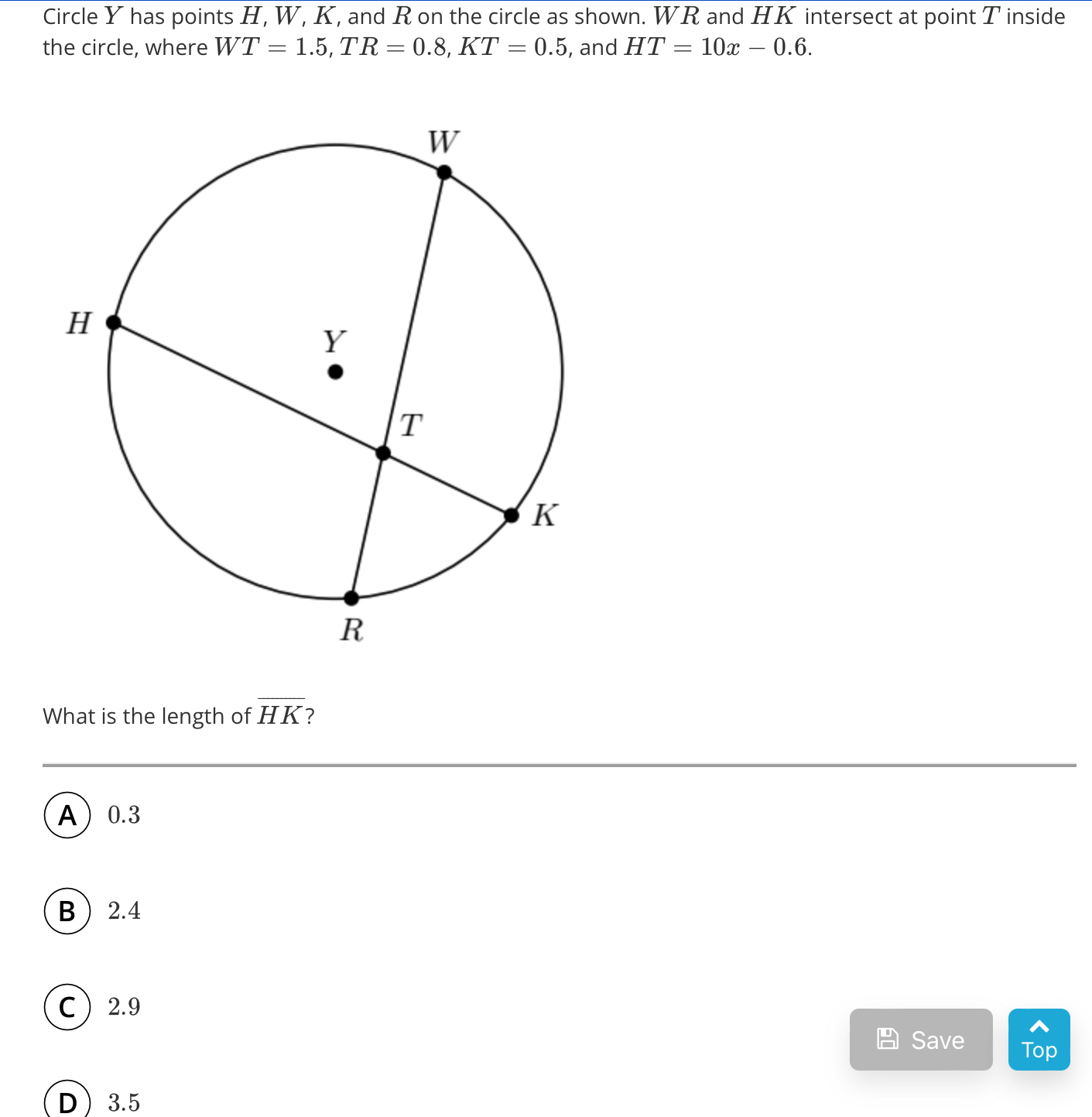 Solved Circle Y ﻿has points H,W,K, ﻿and R ﻿on the circle as | Chegg.com