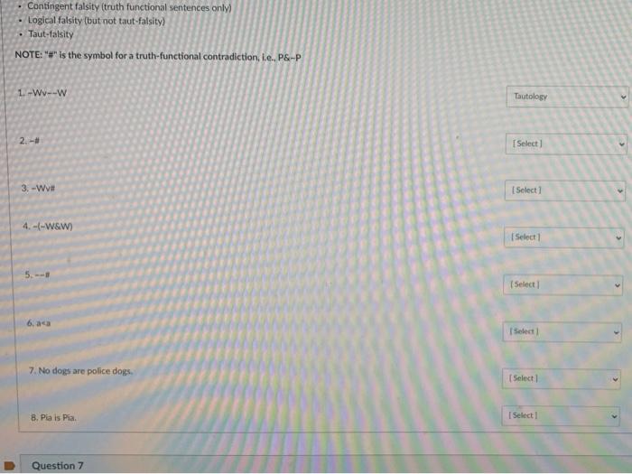 Correctly label each sentence as: Tautology Logical | Chegg.com